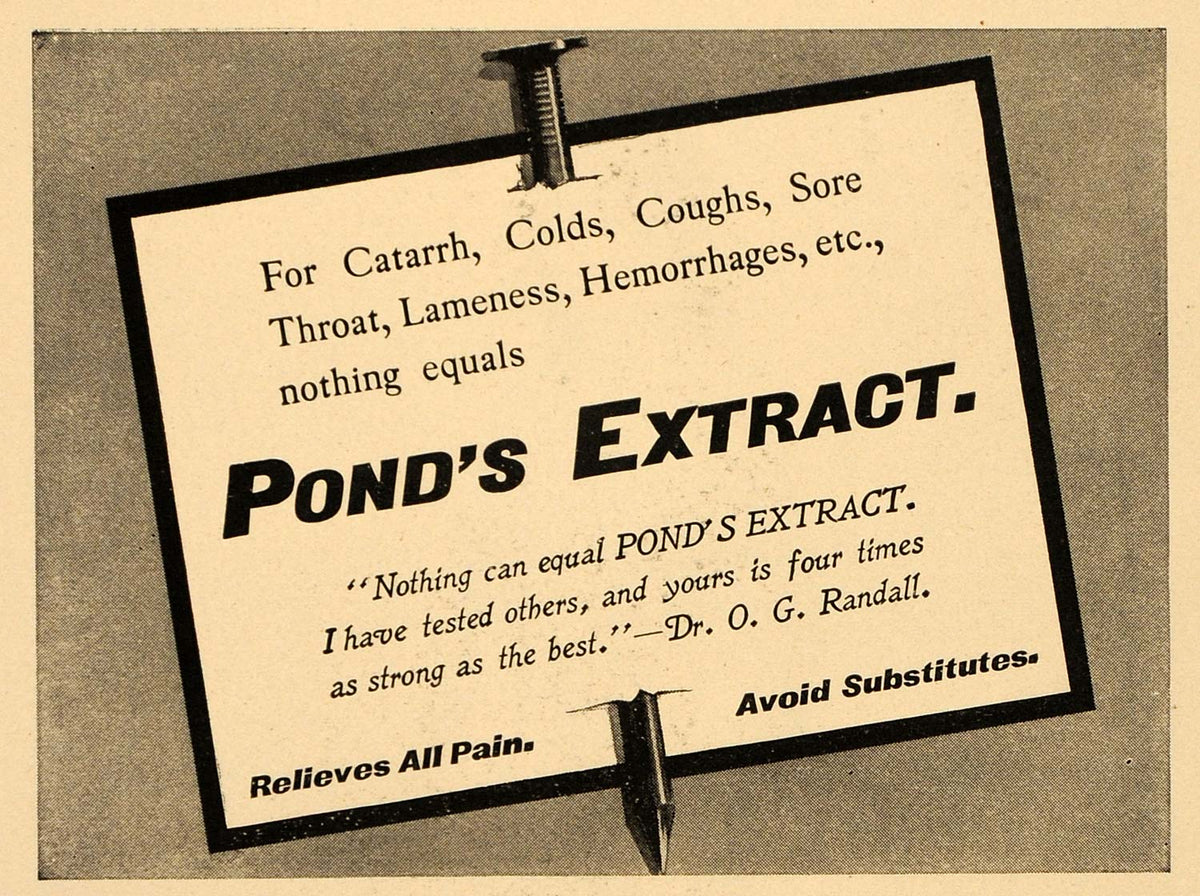 1898 Vintage Ad Ponds Extract Quackery Cure Pain Relief - ORIGINAL OLD ...