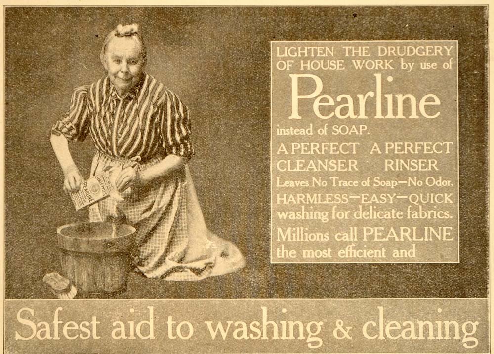 1905 Vintage Ad Pearline Household Soap Scrubwoman - ORIGINAL ADVERTIS ...