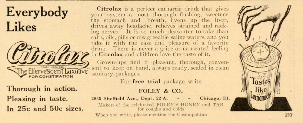 1914 Vintage Ad Citrolax Effervescent Laxative Tonic - ORIGINAL ADVERT ...