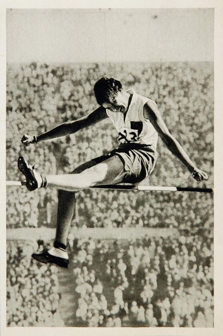 1932 Summer Olympics Carolina Gisolf High Jump Print - ORIGINAL HISTOR ...
