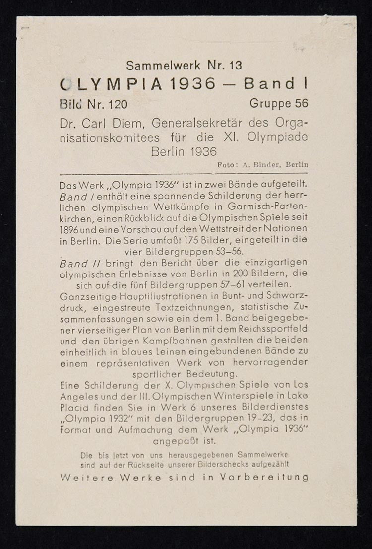 1936 Summer Olympics Secretary General Carl Diem Print ORIGINAL HISTOR ...