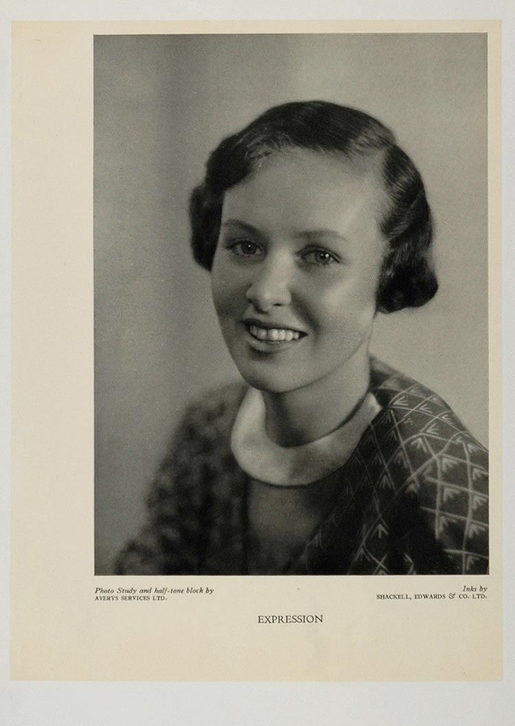 1933 Photo Print Portrait Girl Woman Smiling Smile - ORIGINAL – Period ...