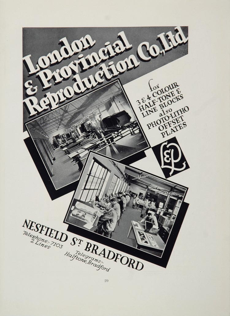 1934 London Provincial Reproduction Co. Printing Ad - ORIGINAL ADVERTI ...