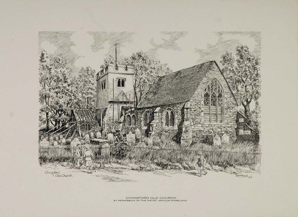 1934 Moreland Chingford Old Church Grennwich Hospital - ORIGINAL ...