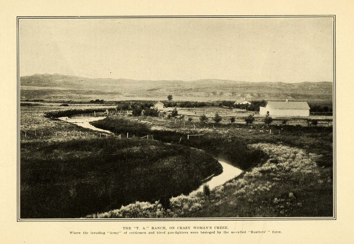 1911 Print T A Ranch Crazy Woman's Creek Farming Land - ORIGINAL HISTO ...