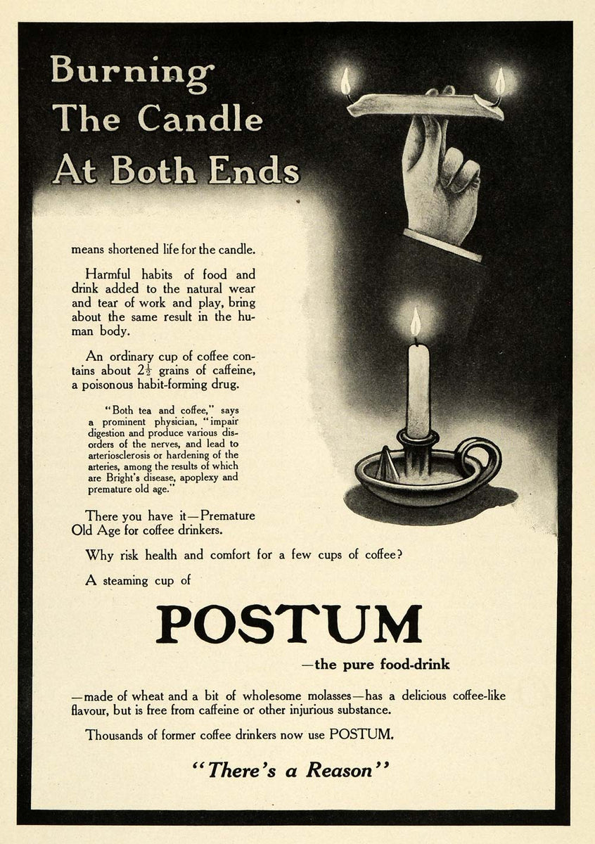 1915 Ad Postum Drink Coffee Alternative Premature Aging Caffeine Free ...