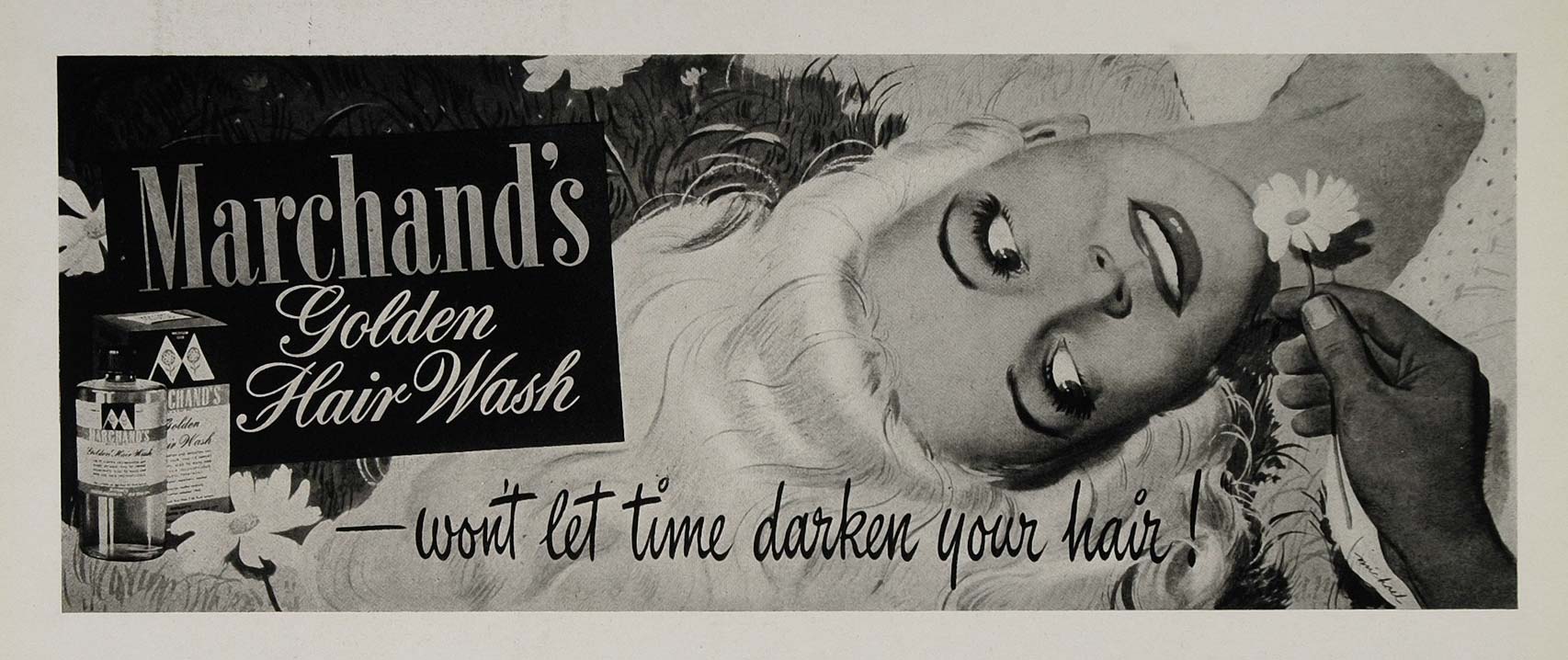 1947 Print Marchand's Hair Wash Color Blond Poster Ad ORIGINAL HISTORI ...