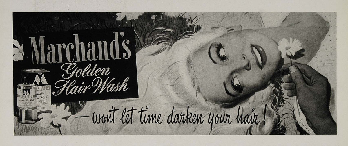 1947 Print Marchand's Hair Wash Color Blond Poster Ad ORIGINAL HISTORI ...