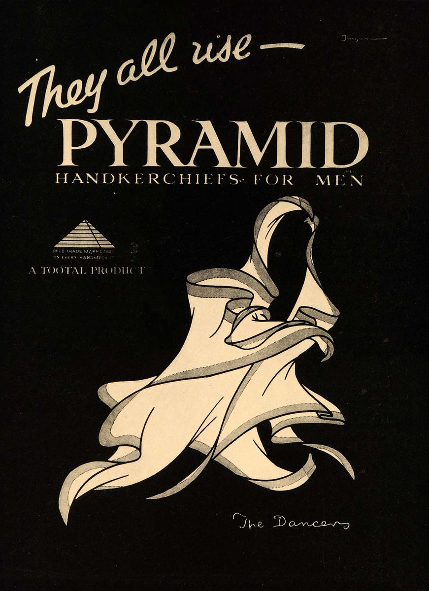1933 Fougasse Cyril K. Bird Pyramid Handkerchiefs Print ORIGINAL HISTO ...