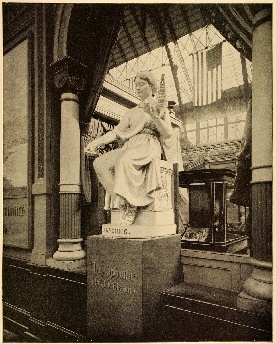 1899 Print Arachne Yarn Spinner Mythological Statue 1893 Chicago World ...