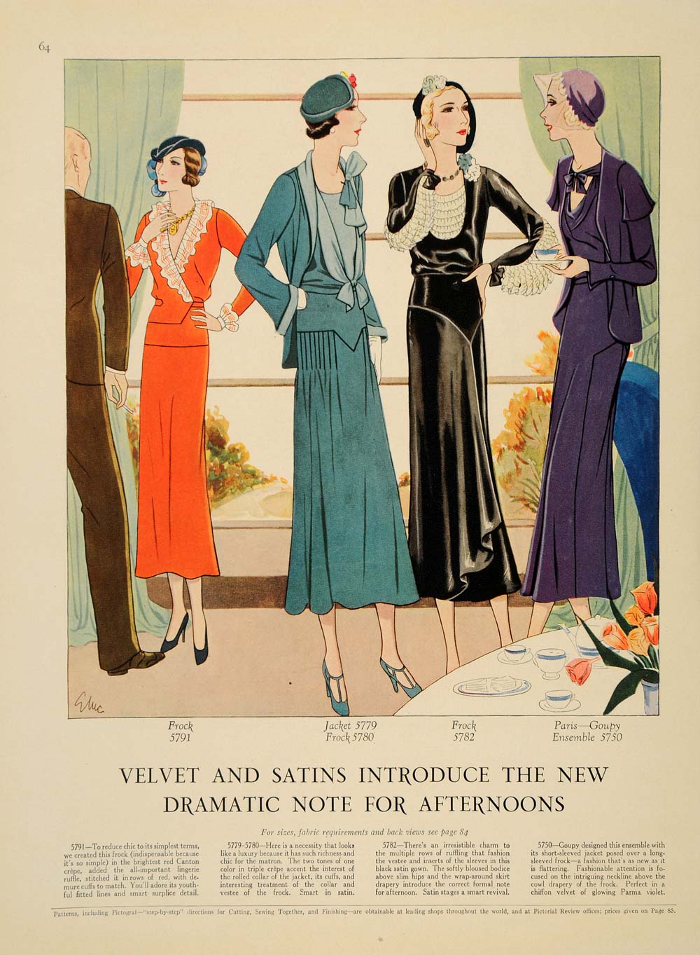 1931 Article Art Deco Fashion Patterns Clothes Dresses Clothing Hats P ...