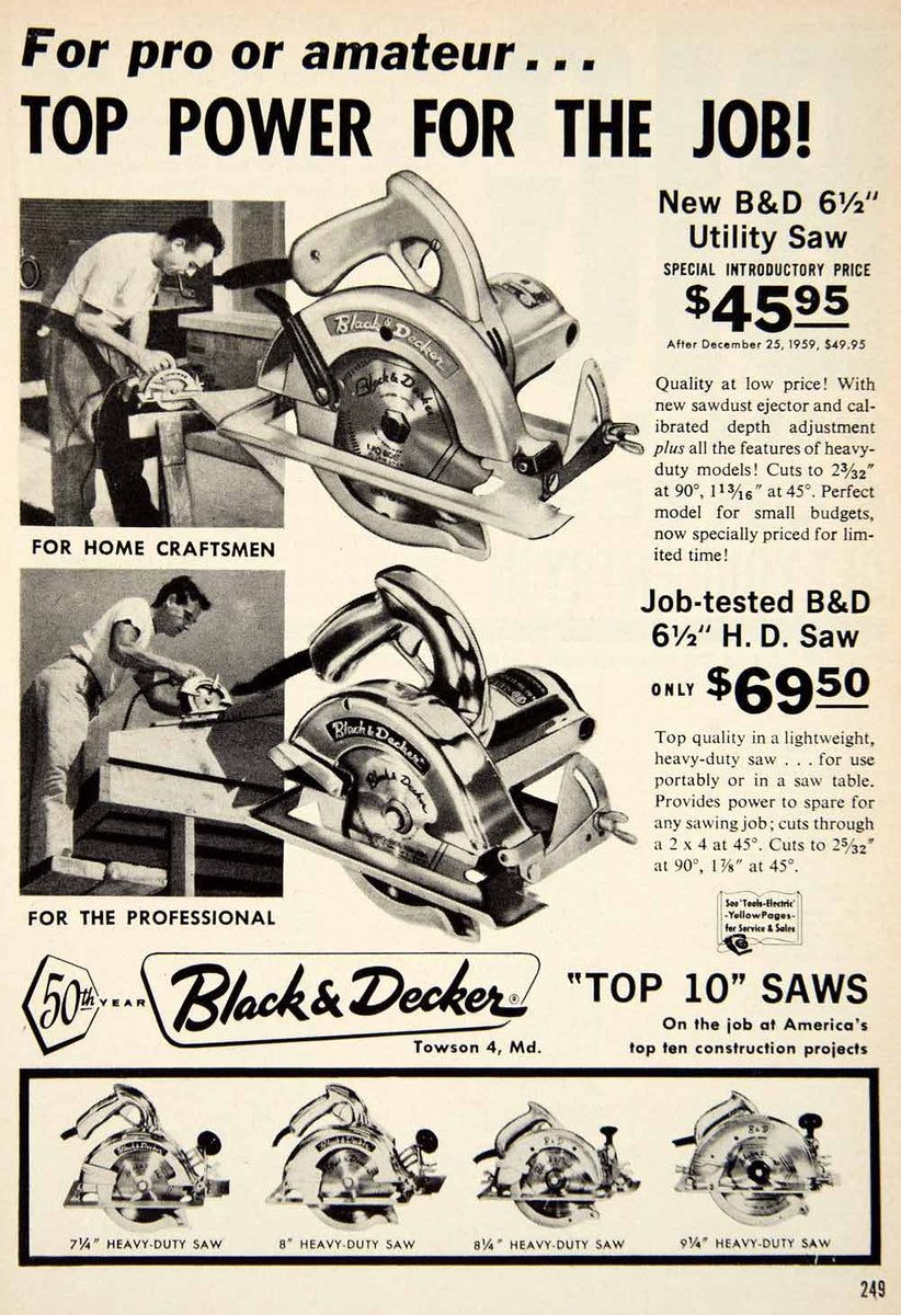 1959 Ad Black & Decker Heavy-Duty Utility Saw Power Tools Hardware PSC ...