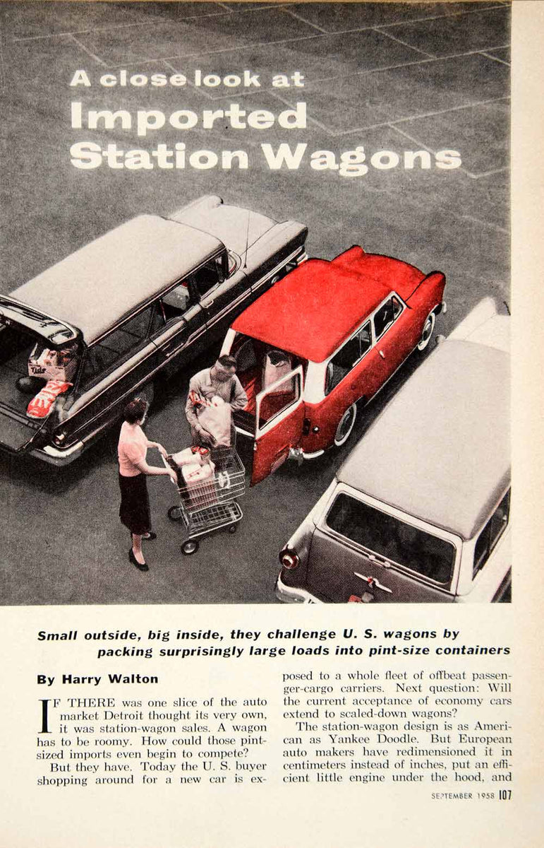1958 Article Hillman Husky Simca Chatelaine Fiat Station Wagon Car PSC ...