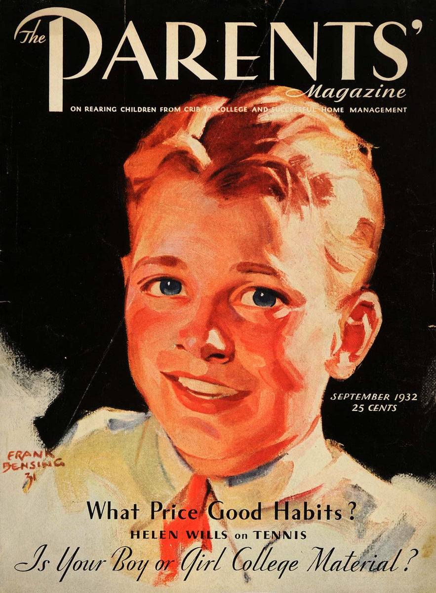 1932 Cover Parents Magazine Frank Bensing Boy Portrait - ORIGINAL PTS1 ...