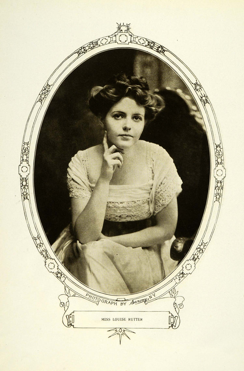 1908 Print Silent Film Actress Louise Rutter Portrait Edwardian Dress ...