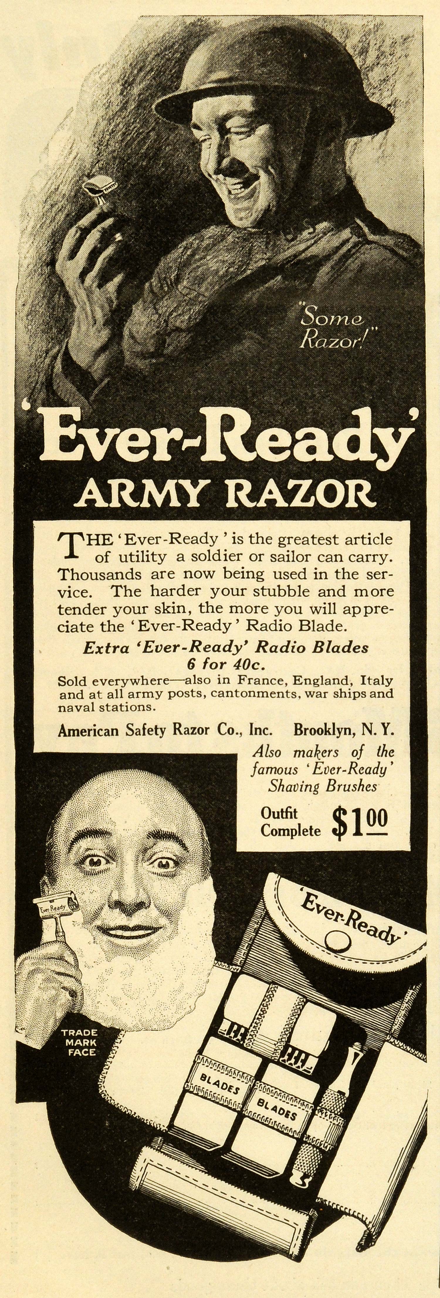 1918 Ad Ever-Ready Army Razor World War I American Safety Blades WWI R ...