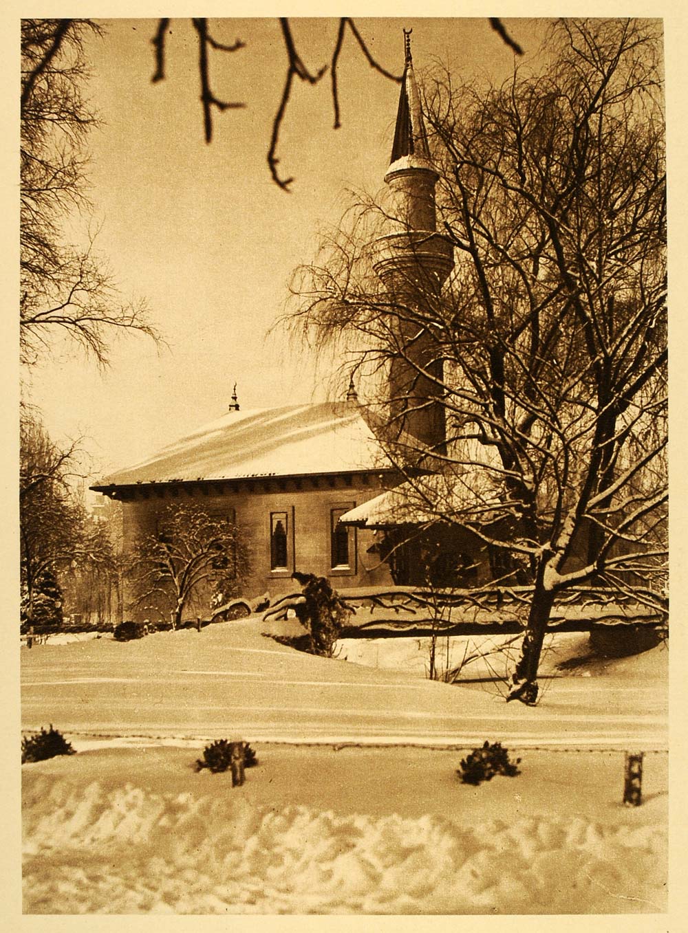 1932 Mosque Bucharest Bucuresti Romania Architecture - ORIGINAL PHOTOG ...