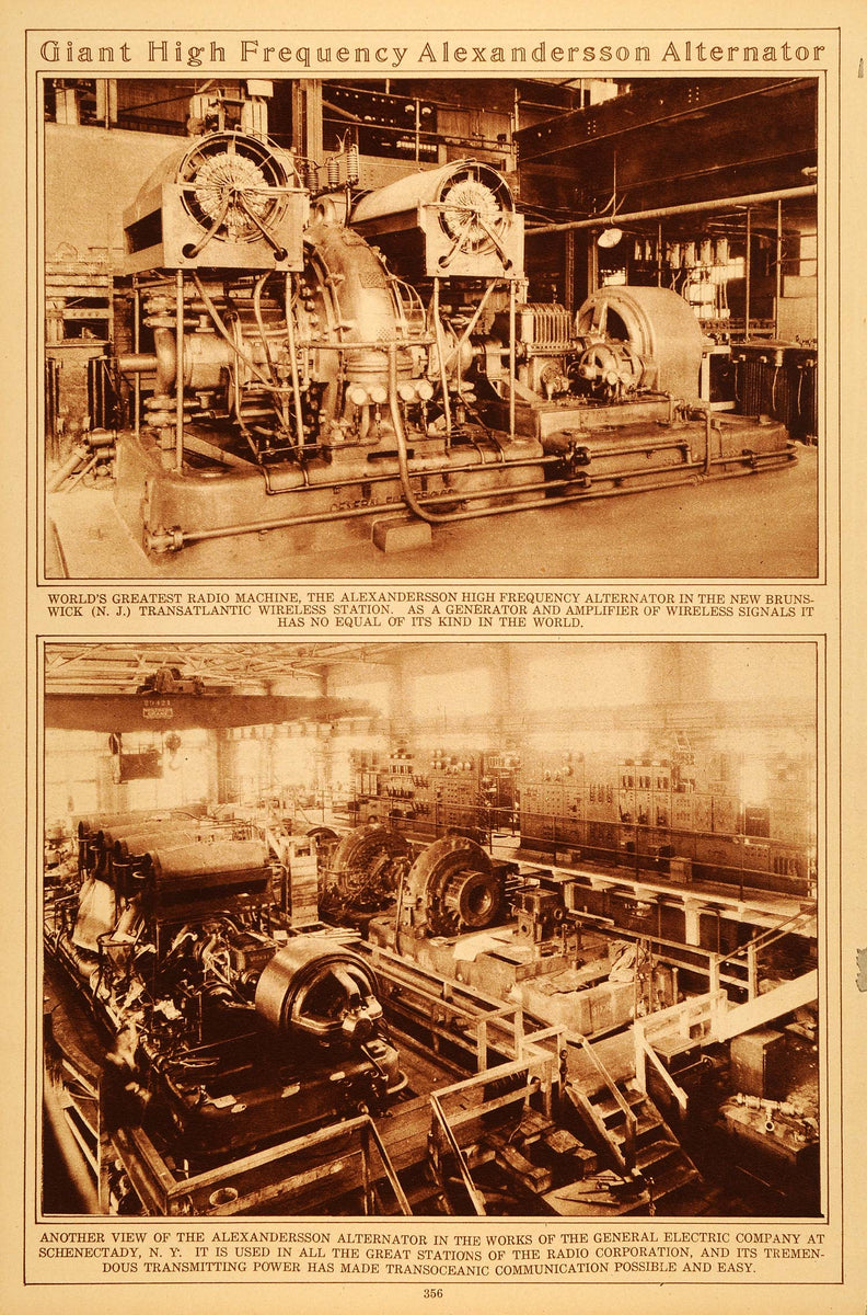 1922 Rotogravure Alexandersson Alternator New Brunswick Wireless Radio ...
