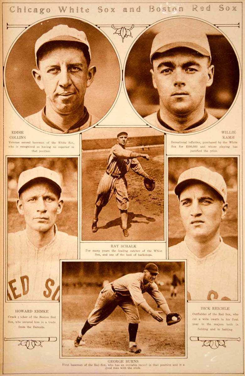 1923 Rotogravure Eddy Collins Willie Kamm Ray Schalk Dick Reichle Ehmk ...