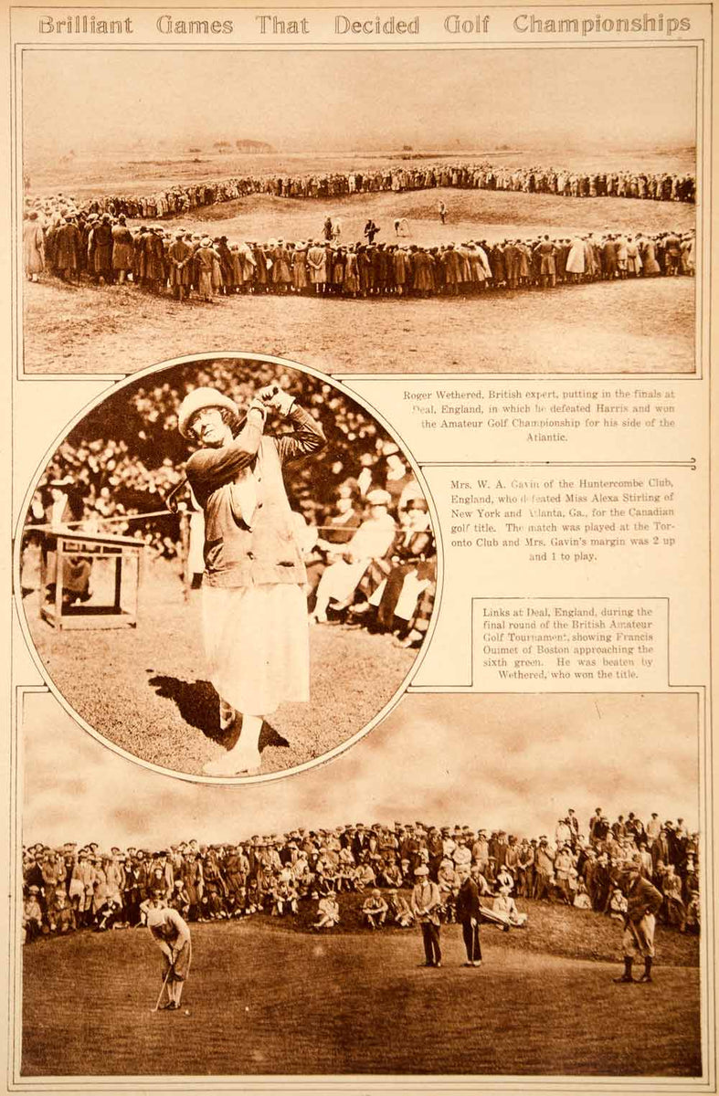 1923 Rotogravure Golf Championship Deal England Roger Wethered Mrs. W ...