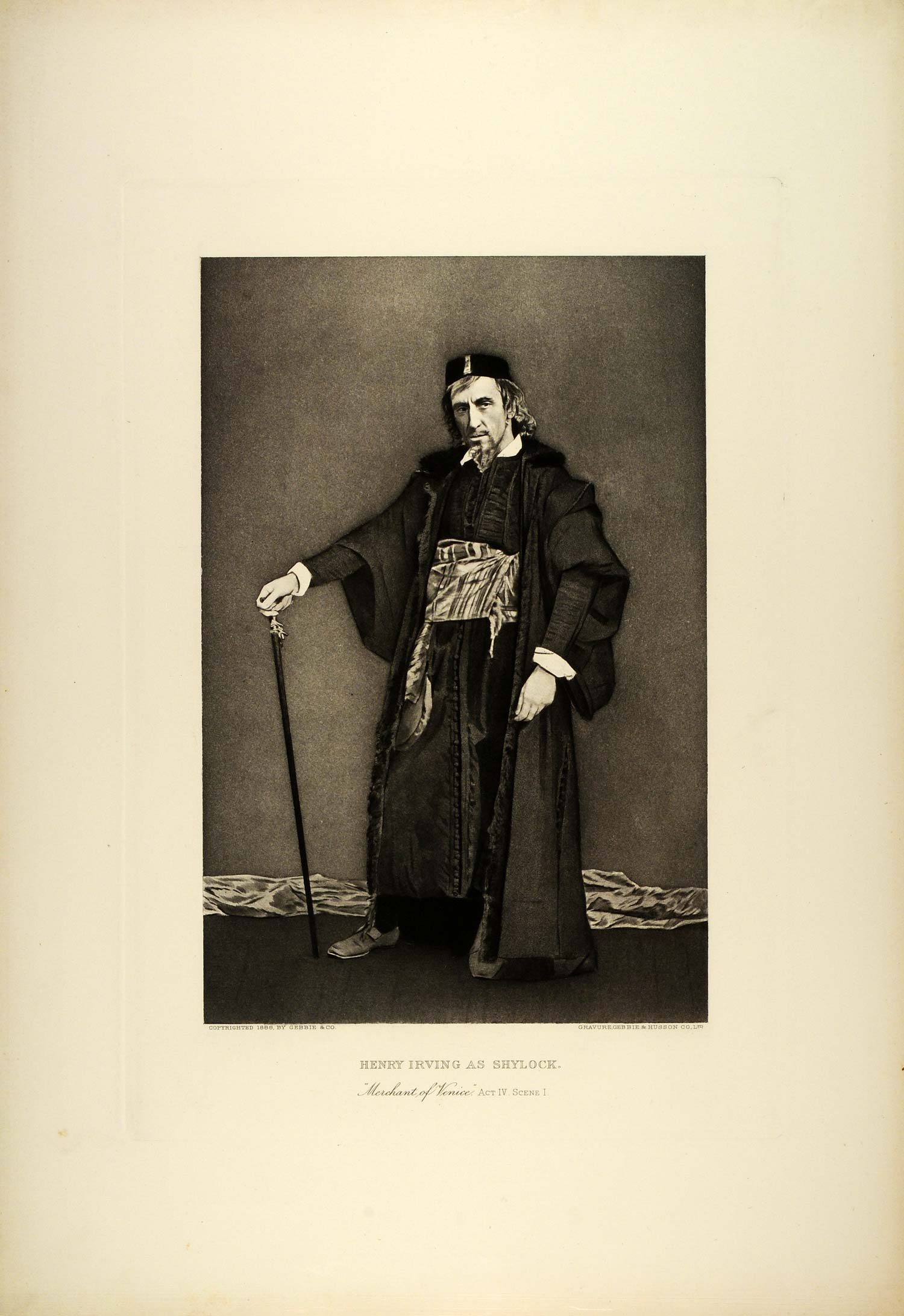 1887 Photogravure Henry Irving Actor Shylock Jew Merchant of Venice SA ...