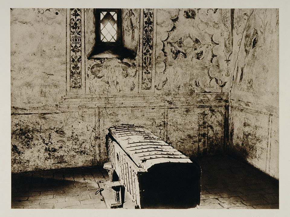 1924 Prayer Cell Coffin St. Birgitta Vadstena Sweden - ORIGINAL PHOTOG ...