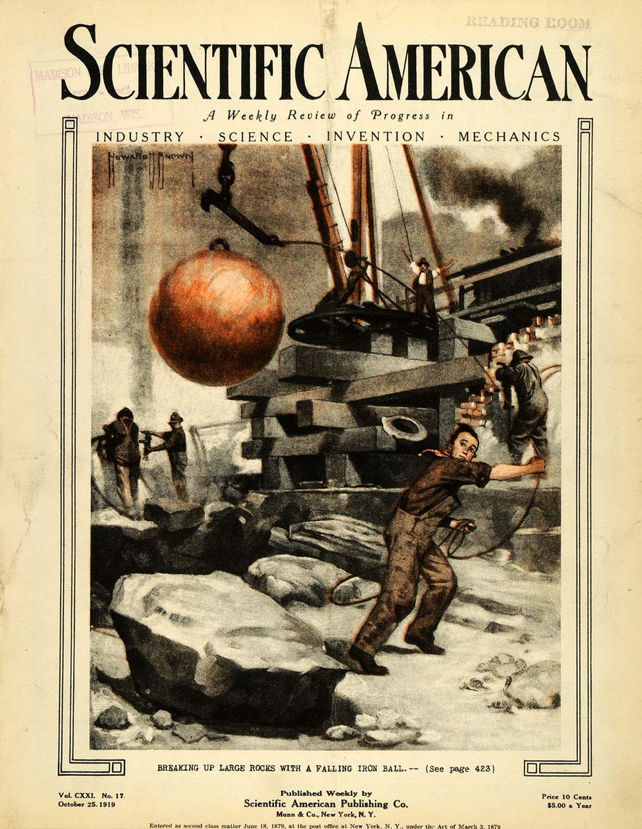 1919 Cover Iron Ball Machinery Industry Invention Mechanics Howard Bro ...