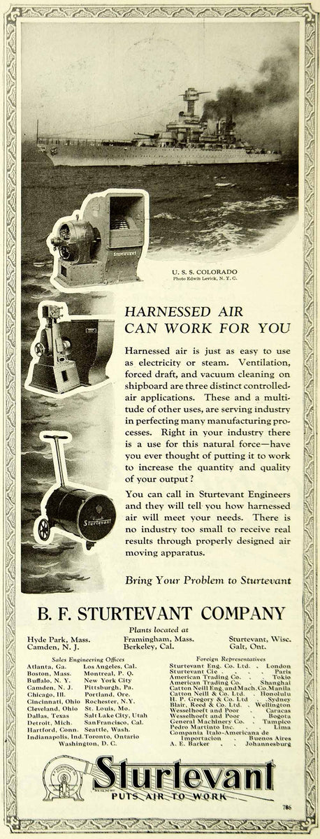 1924 Ad B.F. Sturtevant Harnessed Air Ventilatyion Forced Draft Vacuum ...