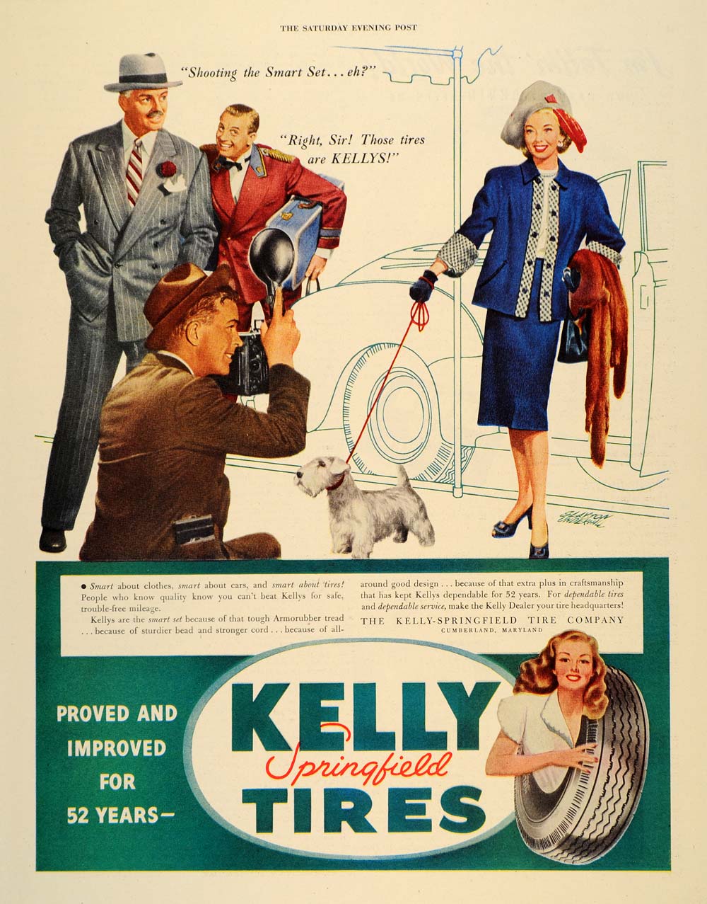 1946 Ad Kelly Springfield Tire Company Tires Synthetic - ORIGINAL SEP3 ...