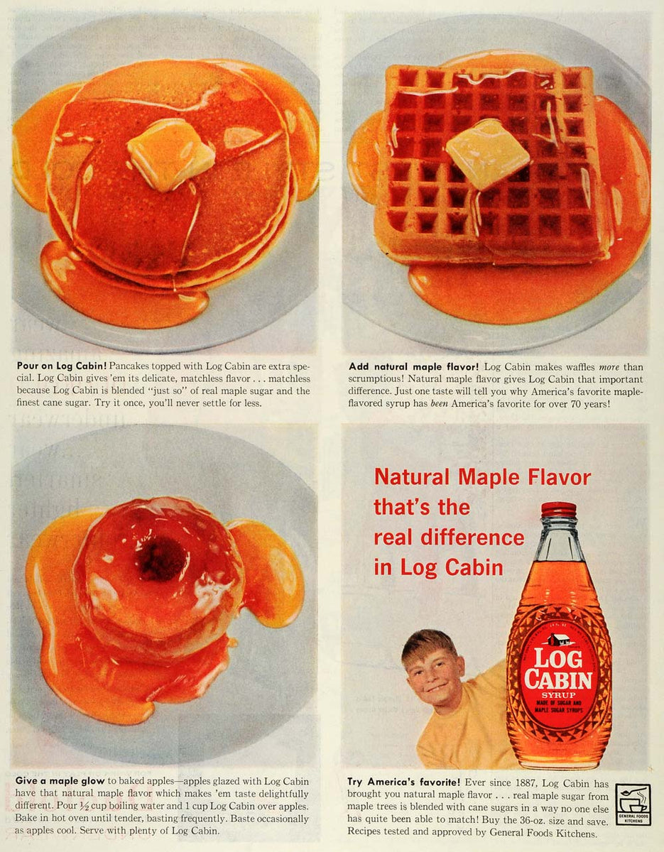 Log Cabin Syrup Logo 1929 Ad Log Cabin Syrup Maple Pancakes Tin Food
