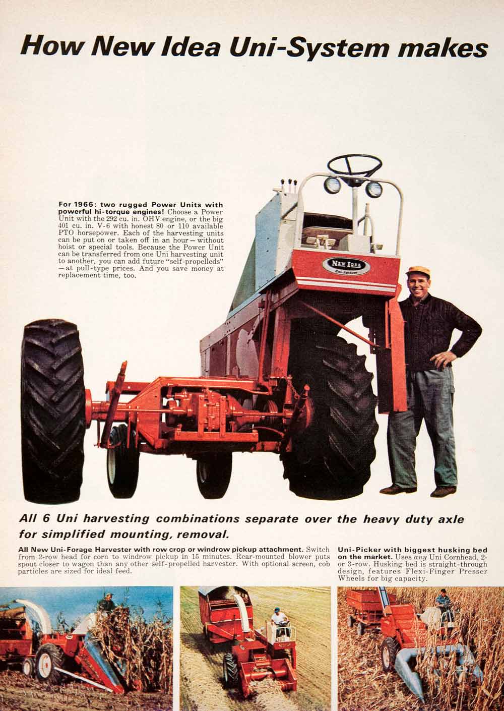 1966 Ad Avco Uni Sheller Combine Harvesting Forage Farming Machine SF2 ...