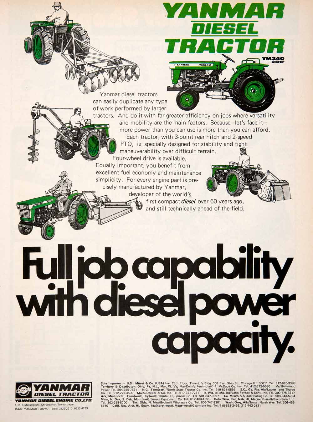 1977 Ad Yanmar Diesel Tractor Engine Marunouchi Chiyoda-ku Tokyo Japan ...