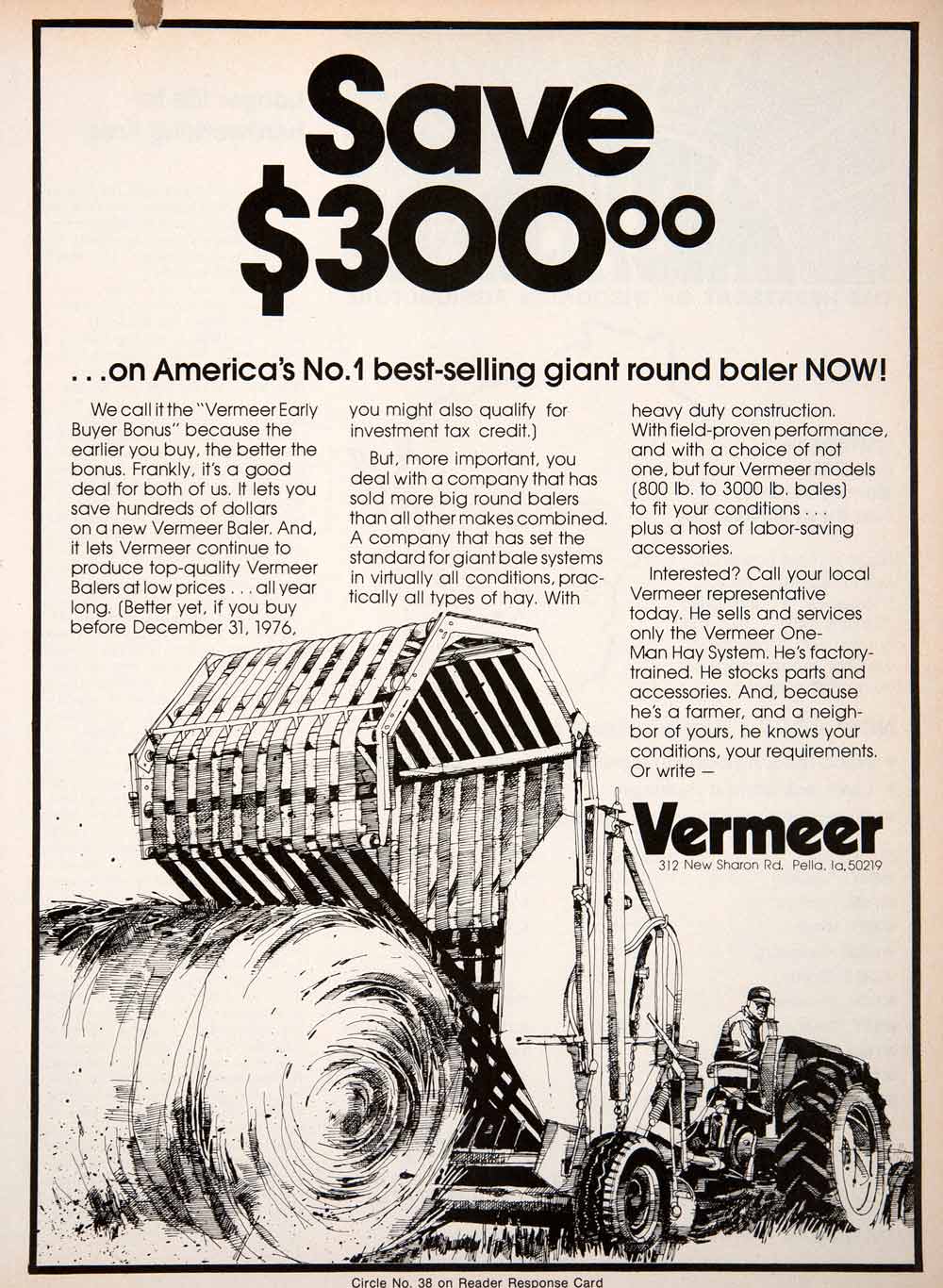 1976 Ad Vermeer Pella Iowa Hay Agriculture Advertisement Farming Farme ...