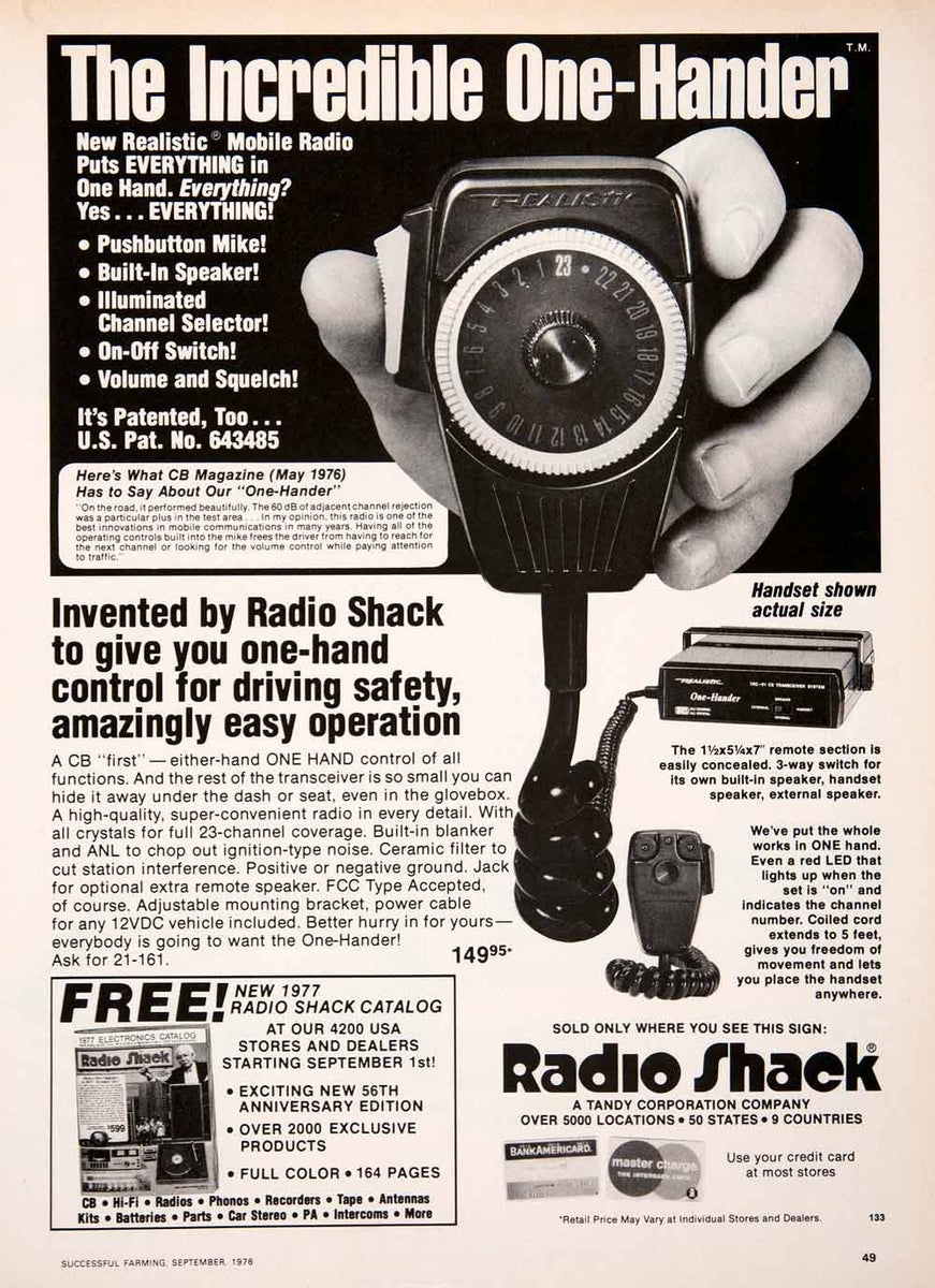 1976 Ad Radio Shack Tandy Mobile Radio Speaker Handset Advertisement S ...