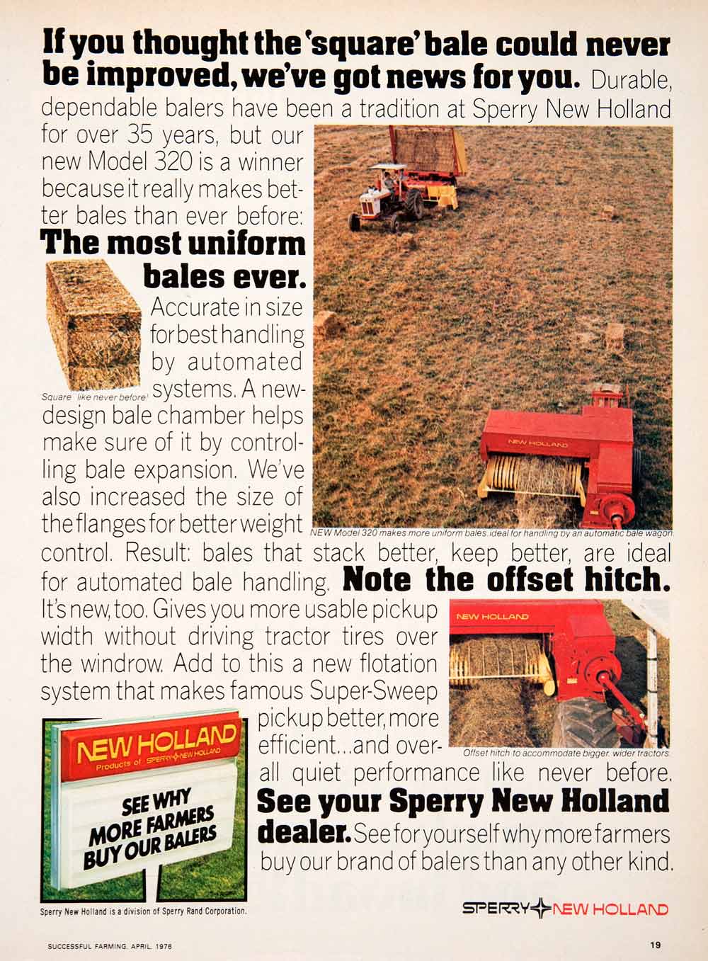 1976 Ad Sperry New Holland Baler Farming Agriculture Advertisement Far ...