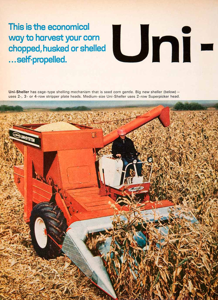 1967 Ad Uni-System New Idea Combine Harvester Agriculture Farm Machine ...