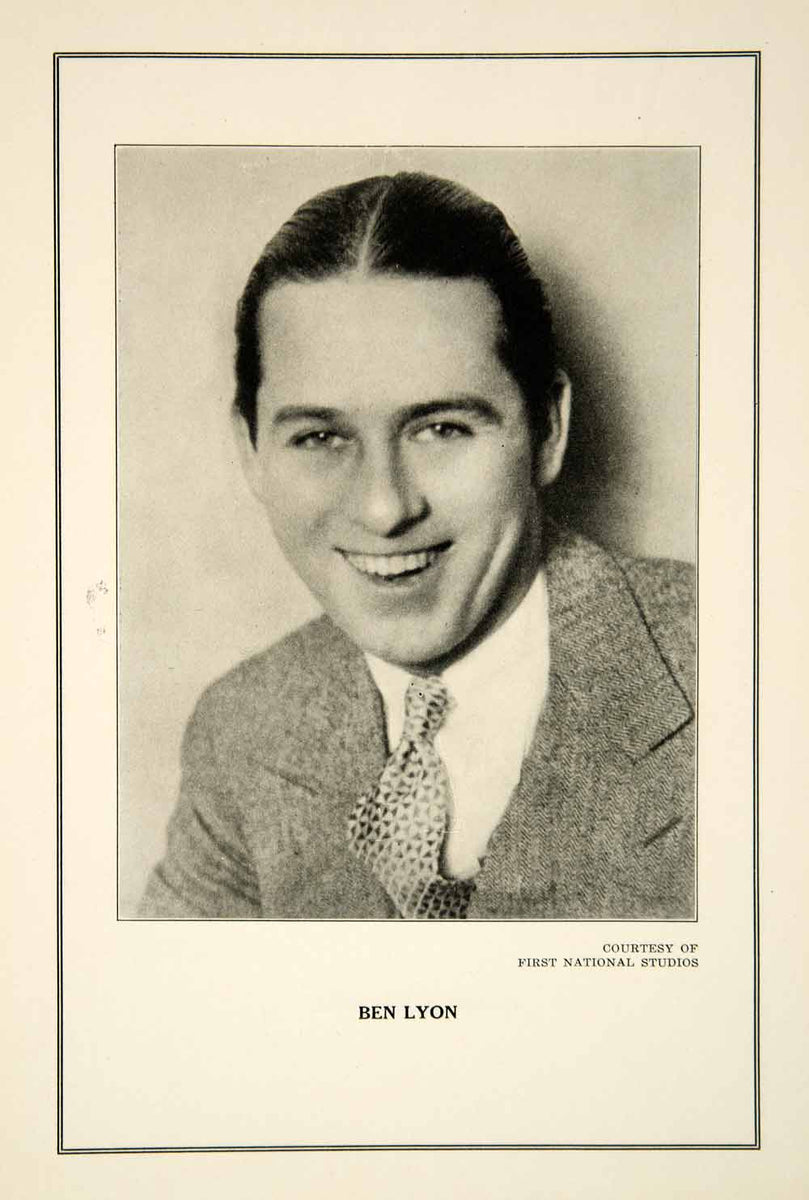 1927 Print Ben Lyon Actor Leading Man Silent Film Star 20th Century Fo ...
