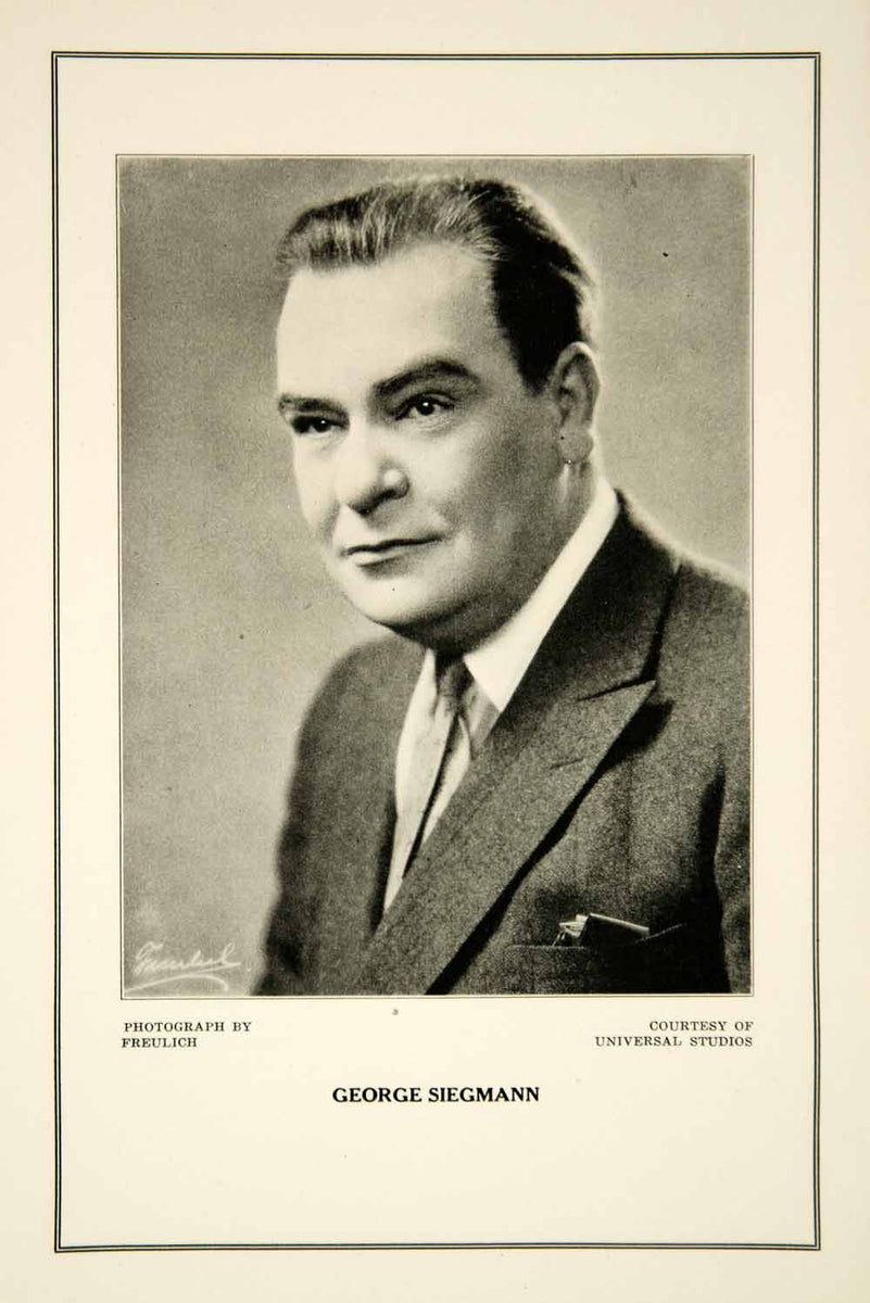 1927 Print George Siegmann Actor Silent Film Era Movie Motion Pictures ...