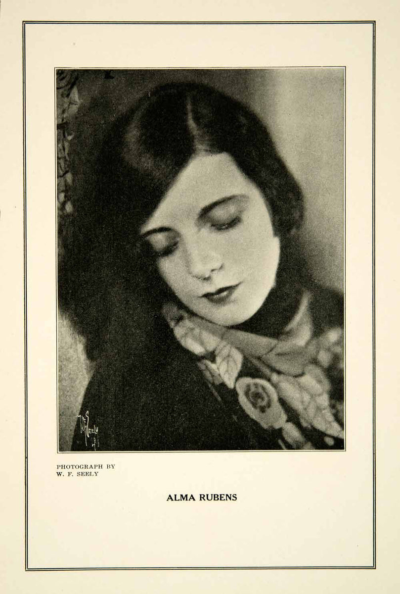 1927 Print Alma Rubens Actress Silent Film Movie Portrait Walter Frede ...