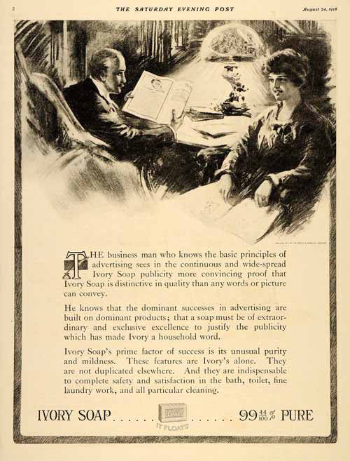 1918 Ad Ivory Pure Bar Soap Floating Housewife WWI War - ORIGINAL SP4 ...