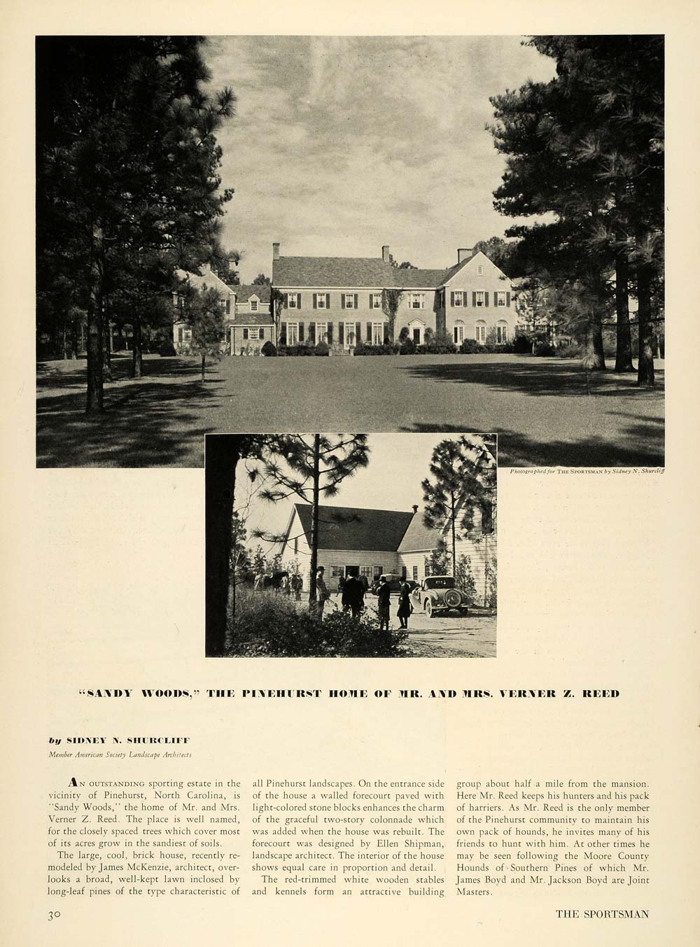 1933 Article Sandy Wood North Carolina Verner Reed Dogs - ORIGINAL SPM ...