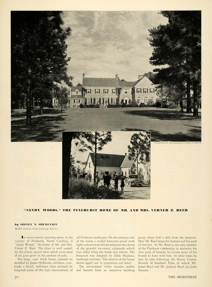 1933 Article Sandy Wood North Carolina Verner Reed Dogs - ORIGINAL SPM ...