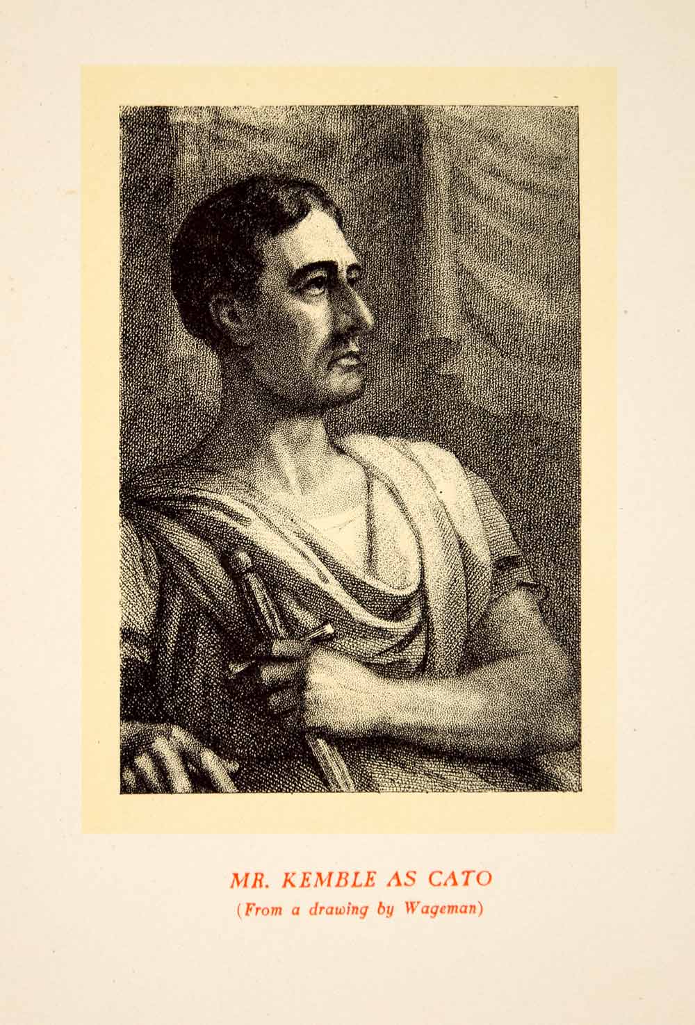 1900 Lithograph Thomas C Wageman Art John Philip Kemble Cato Shakespea ...