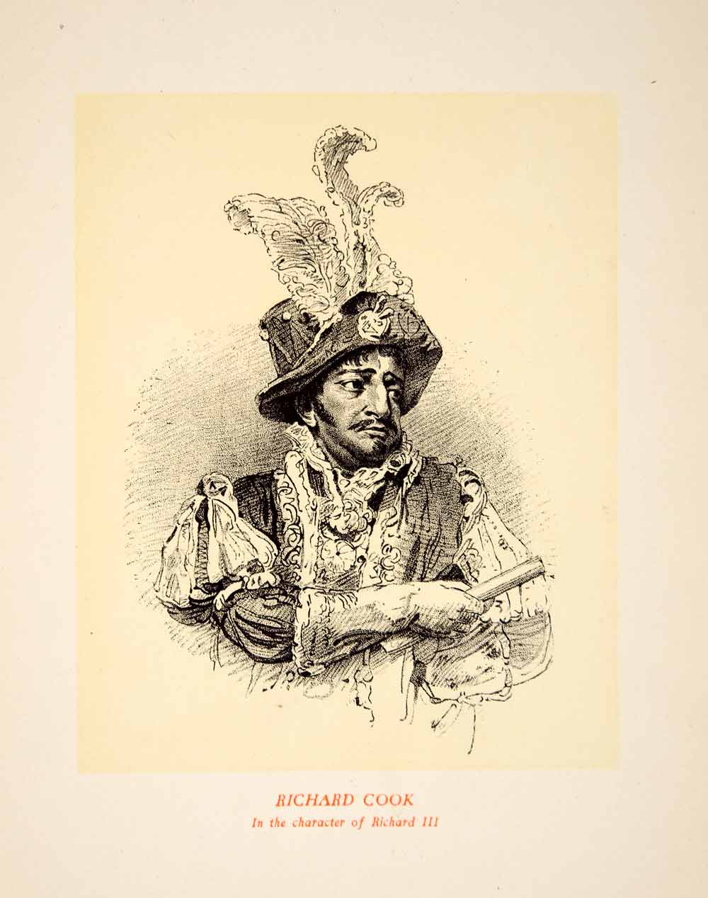 1900 Lithograph Art Richard Cooke Portrait Actor Richard III Shakespea ...