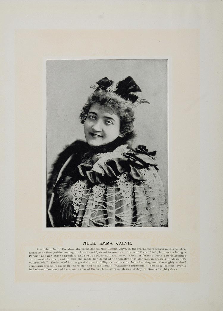 1894 Opera Emma Calve Jean Lassalle Baritone French - ORIGINAL STAGE2 ...