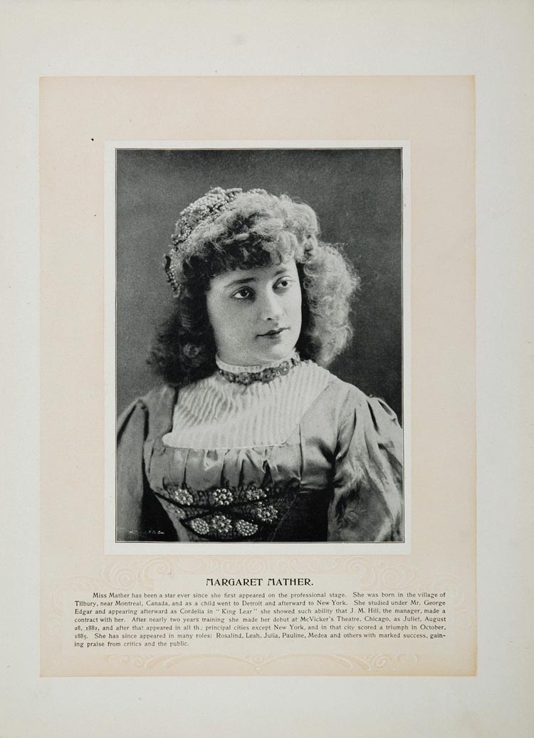 1894 Theater Actors Margaret Mather Tommaso Salvini - ORIGINAL STAGE2 ...