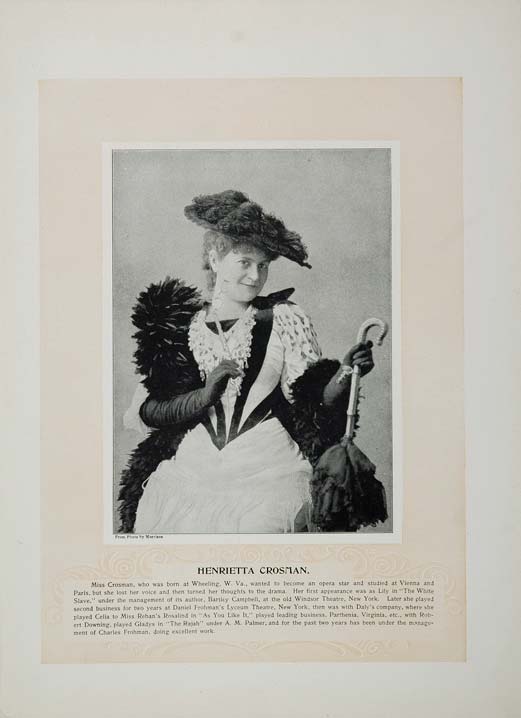 1894 Theater Actors Henrietta Crosman Lottie Collins - ORIGINAL STAGE2 ...