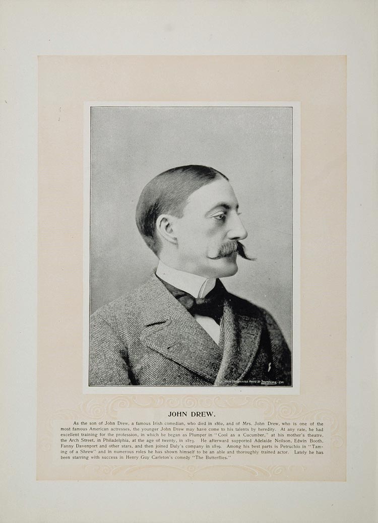 1894 Theater Stage Actors Mildred Holland John Drew - ORIGINAL STAGE2 ...