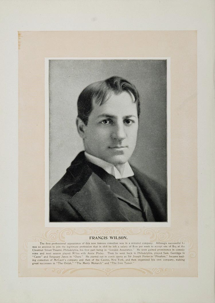 1894 Opera Francis Wilson Minnie Madden Theater Stage - ORIGINAL STAGE ...