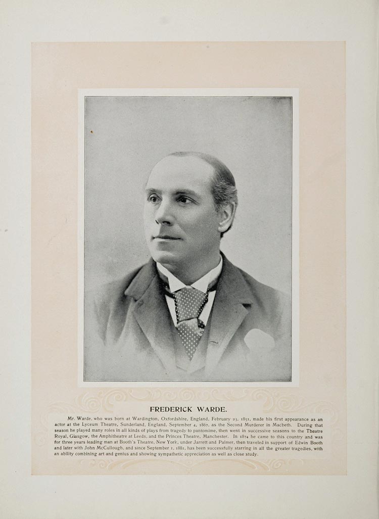 1894 Theater Stage Frederick Warde Isabelle Irving Actor Actress Engli ...